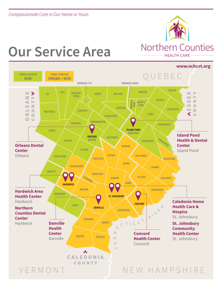 NCHC Service Area - NCHC: Northern Counties Health Care